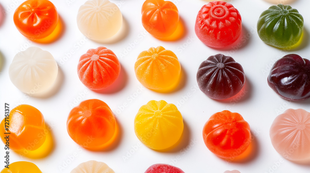 Bright and detailed image of classic hard candies in various flavors ...