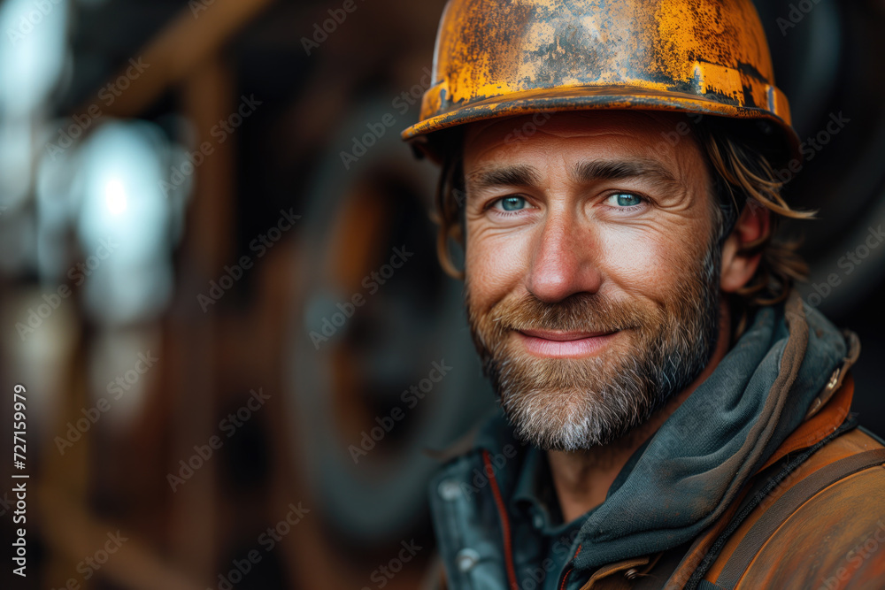 Oilman on an oil production platform, construction, building and ...