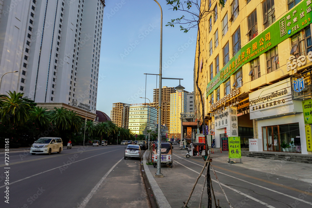 Sihanoukville, Cambodia -December 19, 2023: streets in Sihanoukville in ...