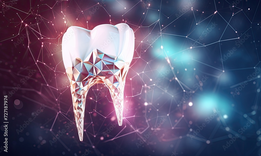 A futuristic depiction of teeth showcasing intricate anatomical details ...