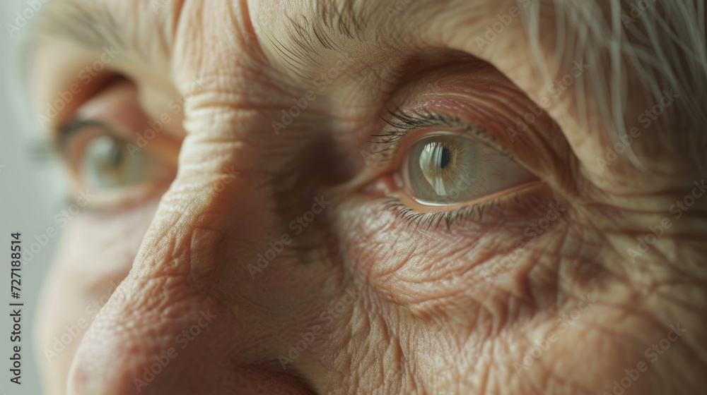 Grandma Wrinkles Close Up Old Lady Look Senior Elderly Female Face