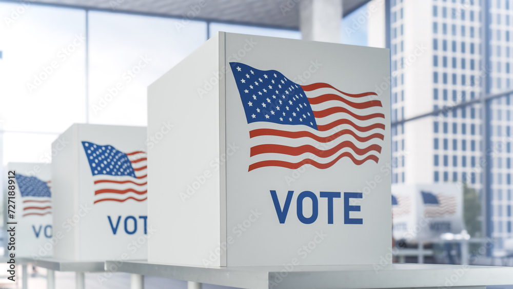 Elections Day in the United States. Picture of an Empty Polling Place ...