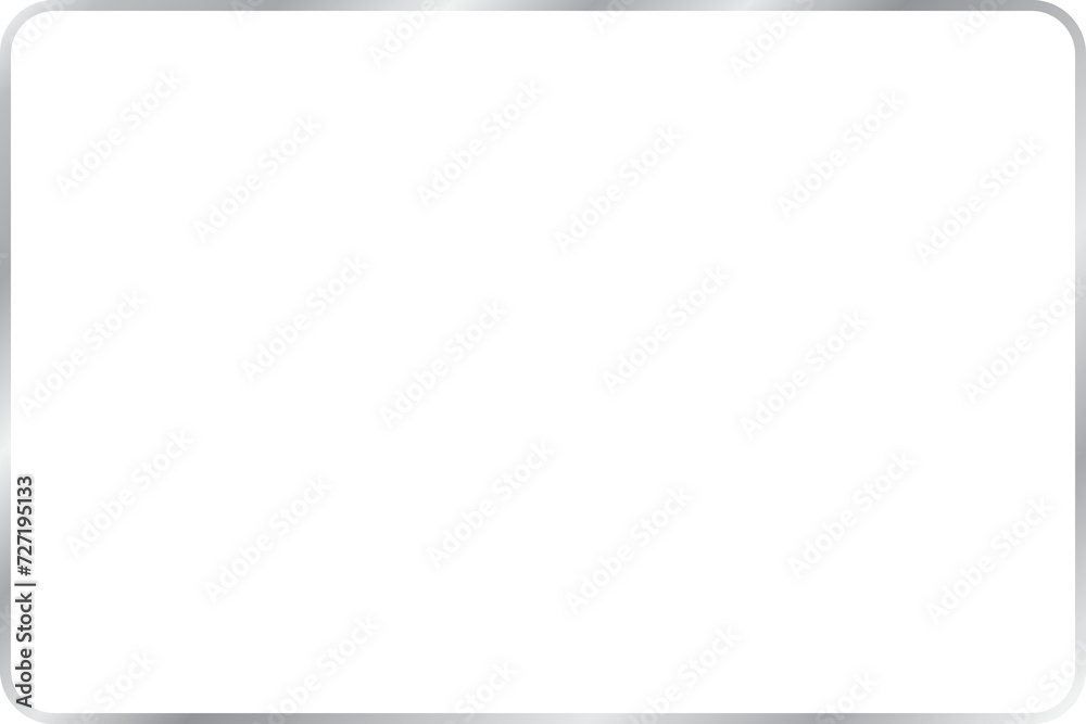 Elegant silver metallic rectangular frame png border on transparent ...