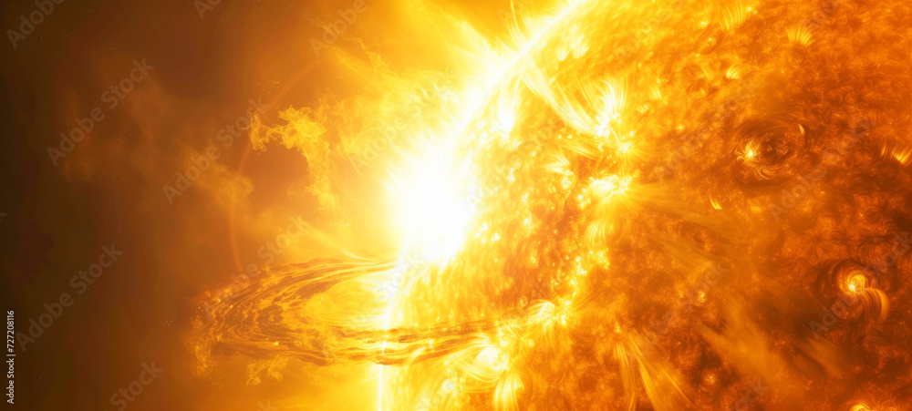 solar flare, and magnetic storms, Solar prominence, Plasma flash on the ...