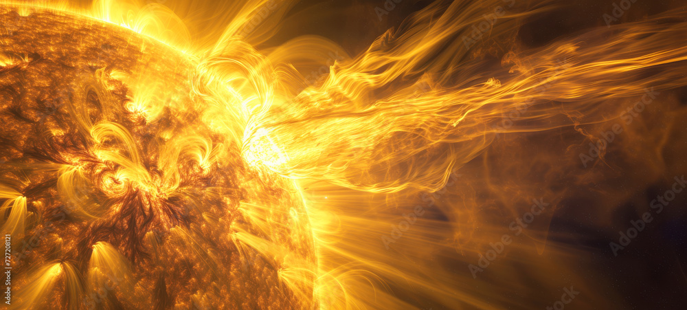 Solar Flare And Magnetic Storms Solar Prominence Plasma Flash On The