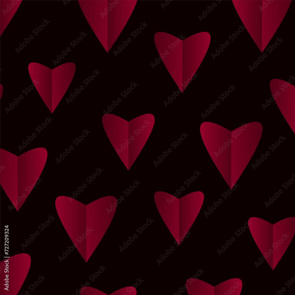 Heart background pattern. Dark red heart background. Valentine's day ...