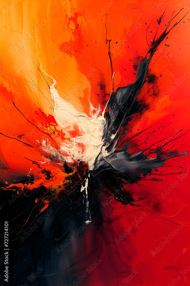 Envy, angry, hate. A Fiery clash of red and black, evoking the ...