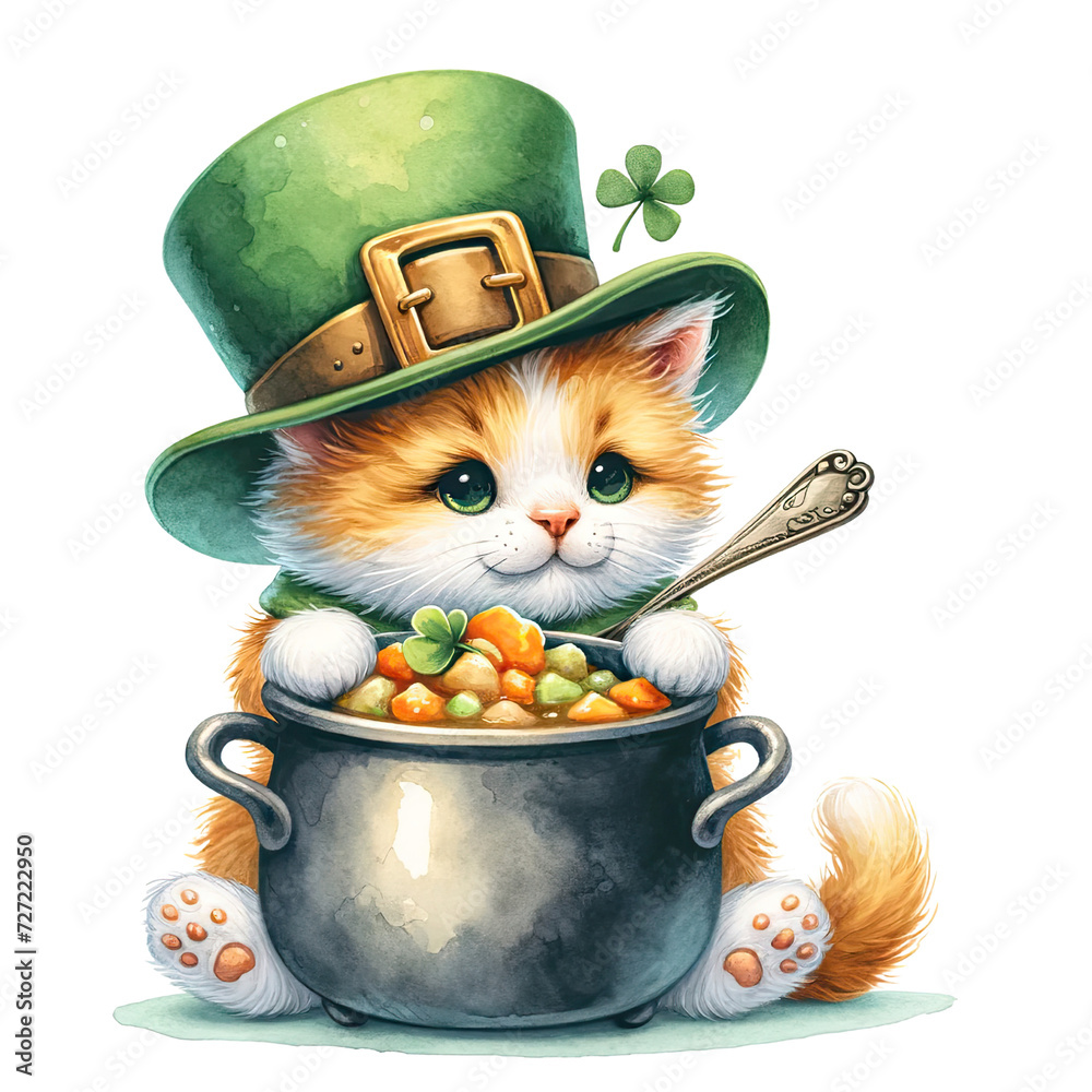 Cat St. Patrick's Day PNG Clipart, St. Patrick's Day PNG, Cute Cat PNG ...