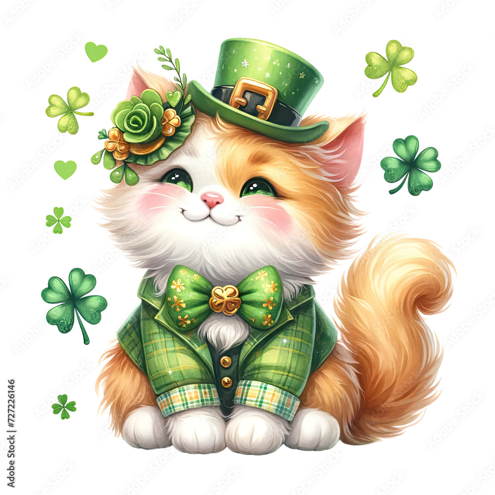 Cat St. Patrick's Day PNG Clipart, St. Patrick's Day PNG, Cute Cat PNG ...