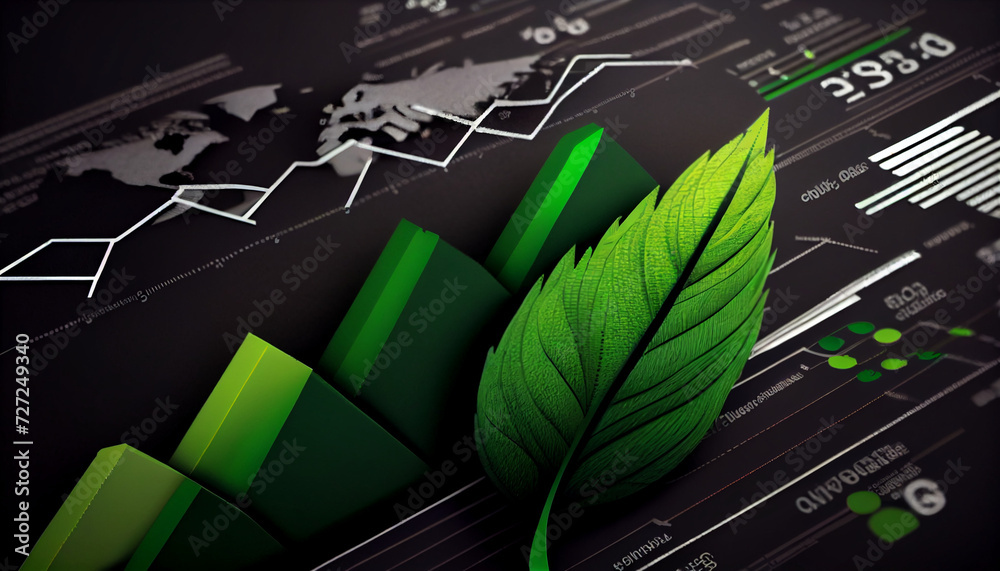 Corporate social and environmental responsibility represented by a bar ...