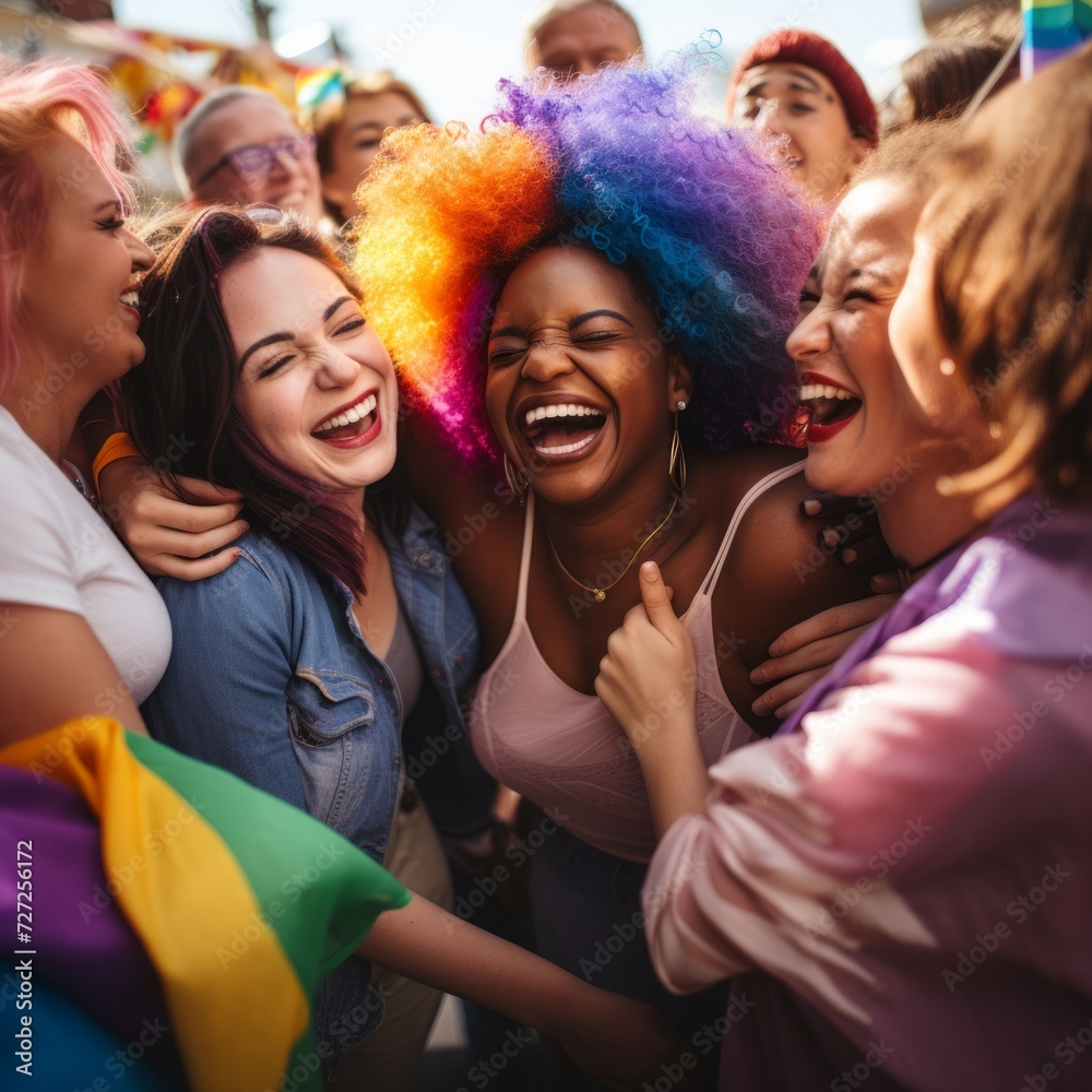 Stock image of LGBTQ community members supporting each other and ...