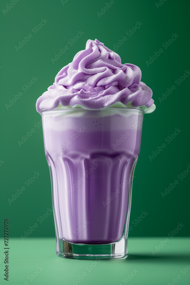 Ube hot chocolate milk and purple whipped cream - Generative AI Stock ...