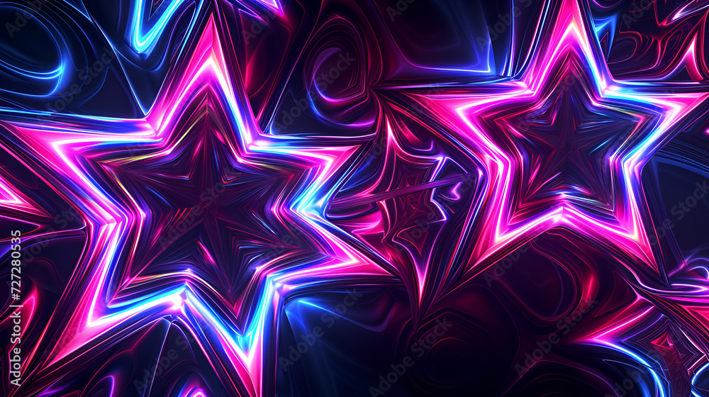 big neon stars using electric colors and crp circle patterns to convey ...