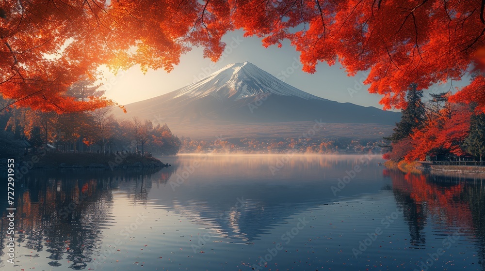 A visit to Japanese lake Kawaguchiko during the Autumn season to see ...