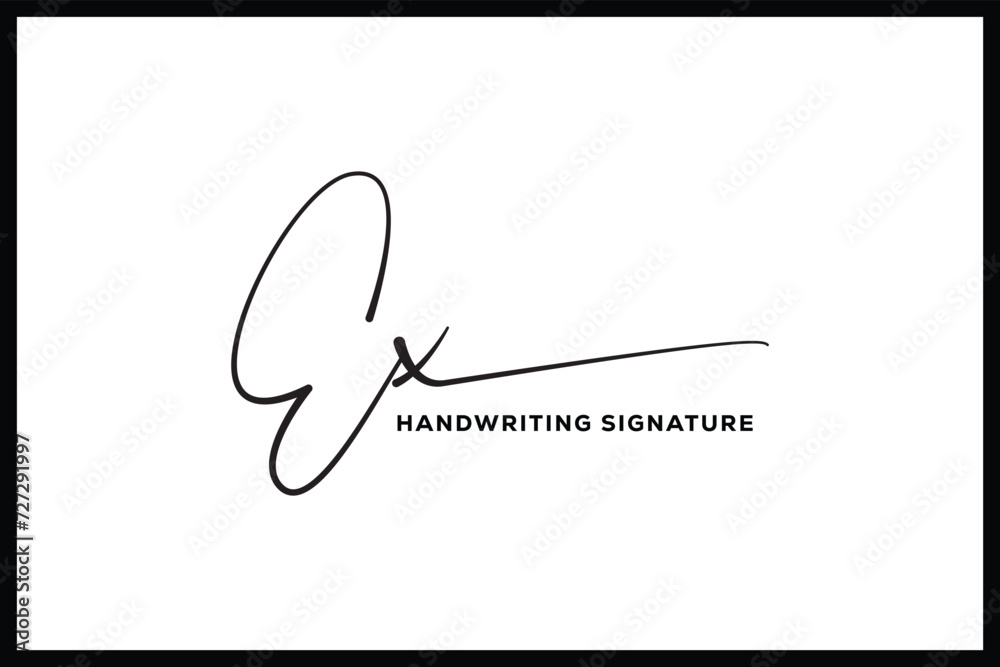 EX initials Handwriting signature logo. EX Hand drawn Calligraphy ...