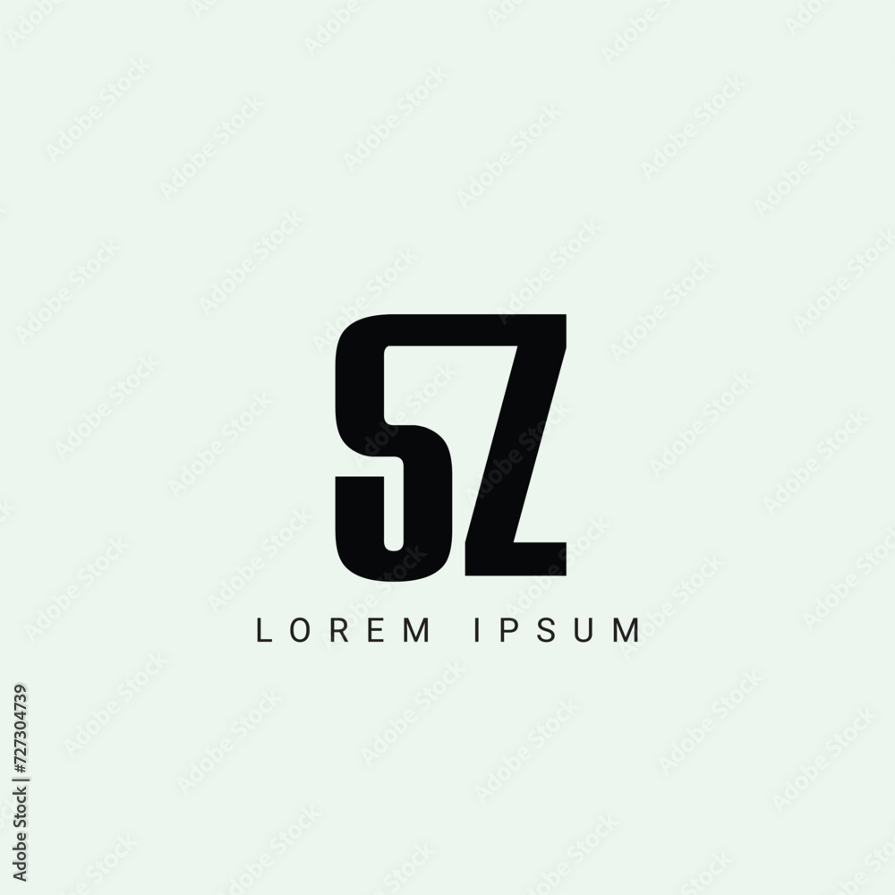 SZ letter logo design. SZ polygon, circle, triangle, hexagon, flat and ...