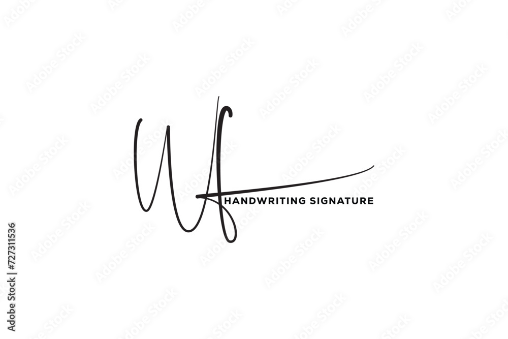 WF initials Handwriting signature logo. WF Hand drawn Calligraphy ...