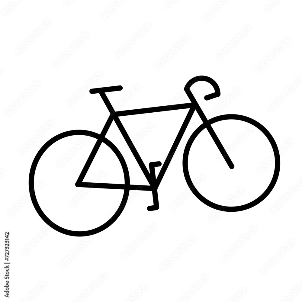 Bicycle types vector linear icons set. Outline symbols pack with ...
