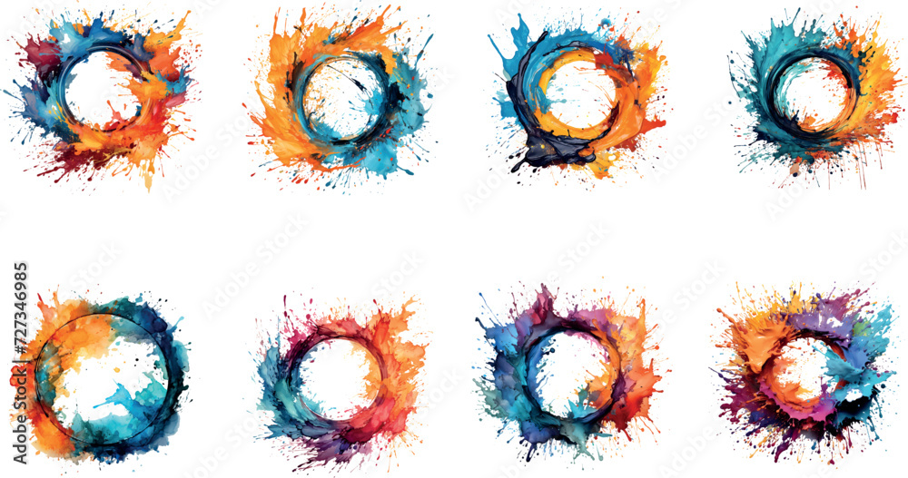 Abstract colorful rainbow color painting illustration and Watercolor ...