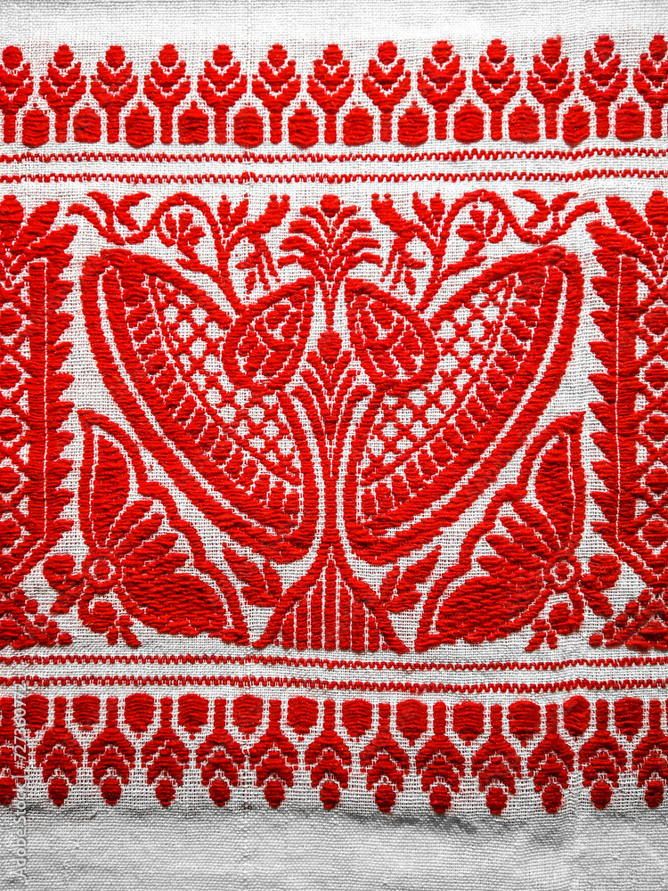 Gamosa or gamusa is a traditional textile pattern from Assam. It is a ...