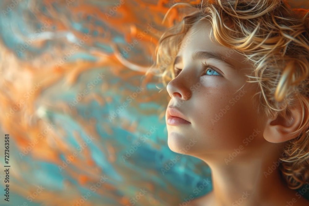 Captivating strokes of paint bring the delicate features of a young ...