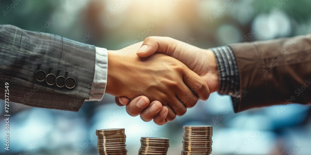 Business Partnership And Financial Success Illustrated Through A ...