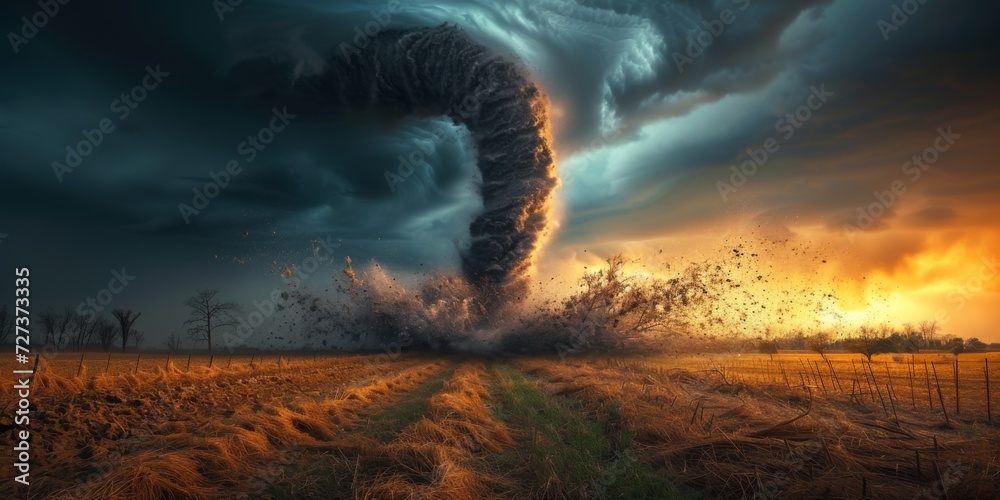 Destructive Tornado Wreaks Havoc In The Heartland Of Iowa. Сoncept ...