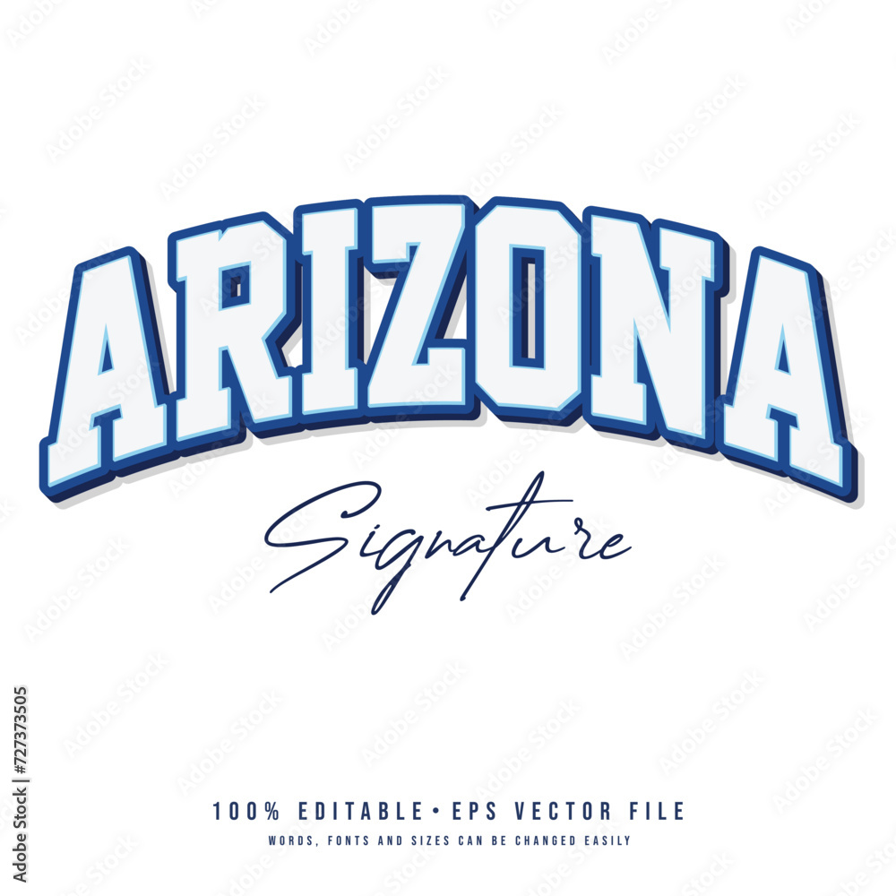 Arizona text effect vector. Vintage editable college t-shirt design ...
