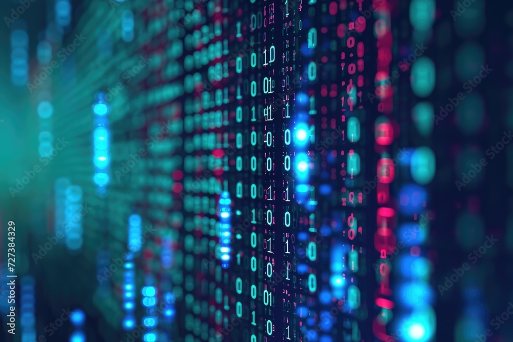 Computer Screen Displaying Multitude of Numbers, A matrix-like binary ... Computer Screen Displaying Multitude of Numbers, A matrix-like binary ...