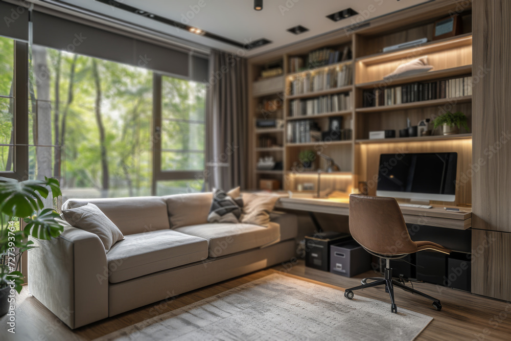 A multipurpose home office that transforms into a guest room ...