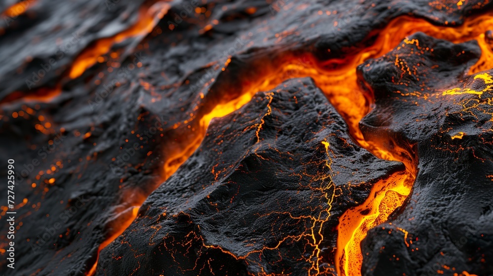 Lava texture reveals a mesmerizing volcanic landscape with wavy ...