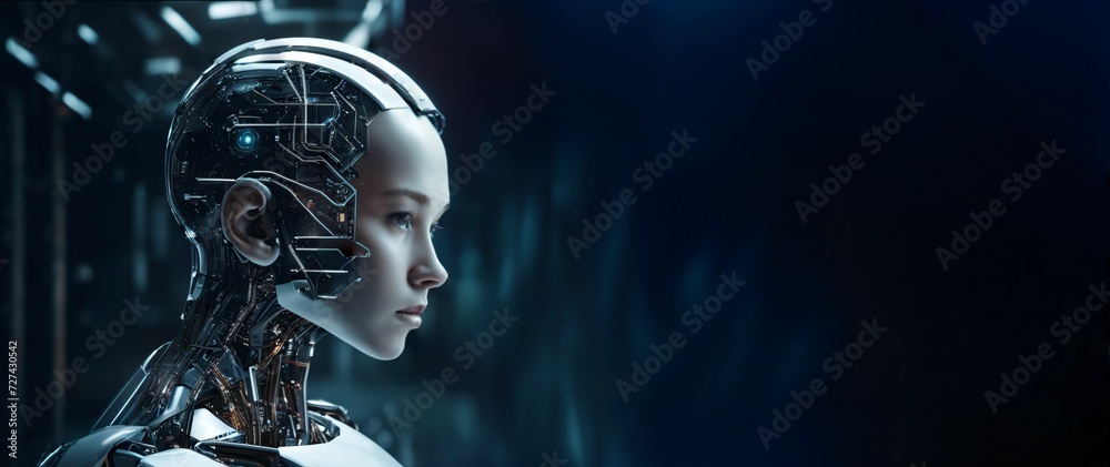 Beautiful female robot with artificial intelligence. Humanoid Robot ...