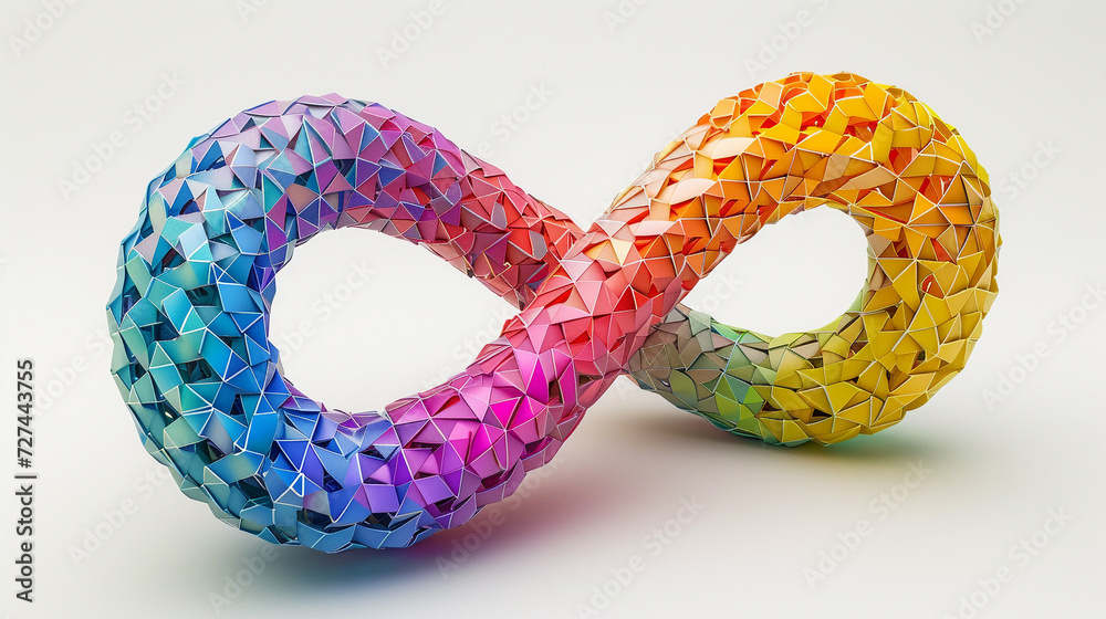Autism Awareness Month. The bright rainbow infinity sign is a symbol of ...