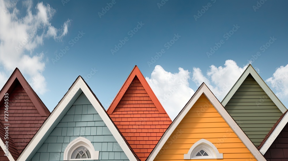 Jerkinhead roofs blending gable and hip roof features solid color ...