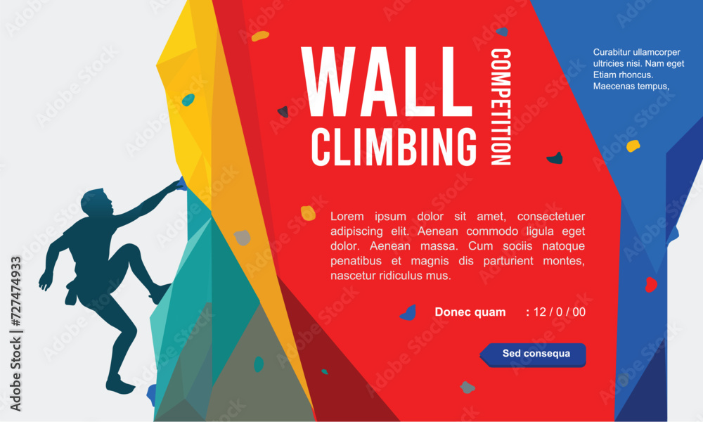 Great elegant vector editable wall climbing poster or background design ...