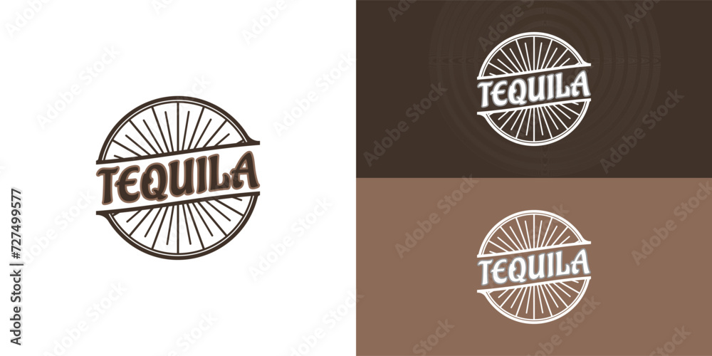 Tequila Vintage stamp vector in brown color presented with multiple ...