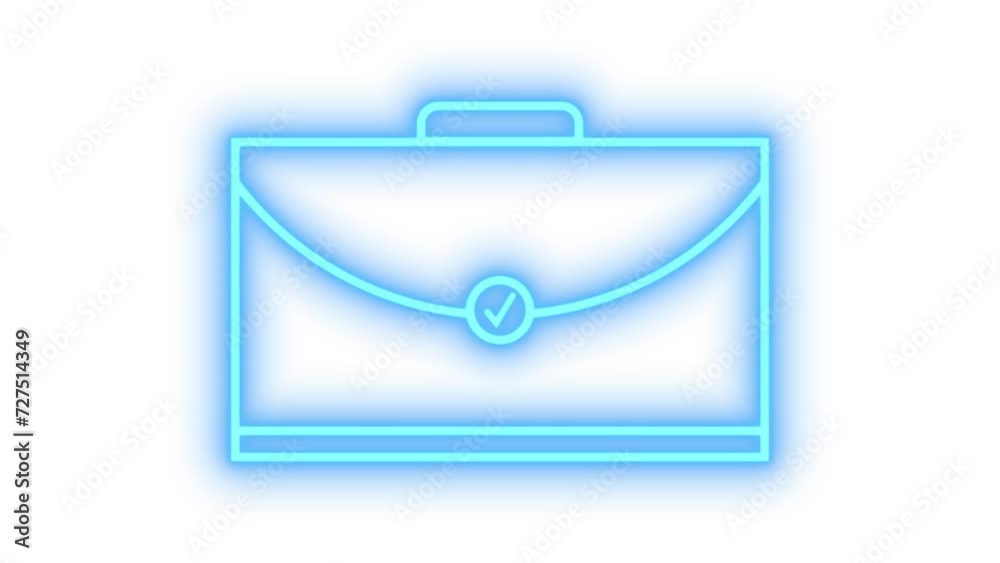 Animated line drawing of a briefcase suitable for business icons and ...