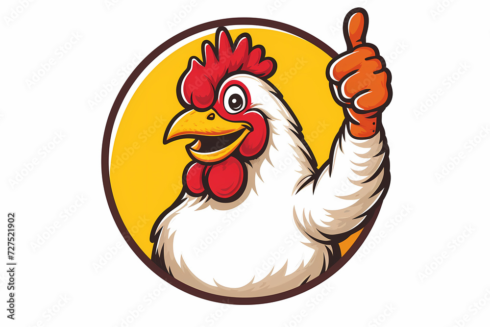 cartoon Chicken with thumbs up hand sign Stock Illustration | Adobe Stock