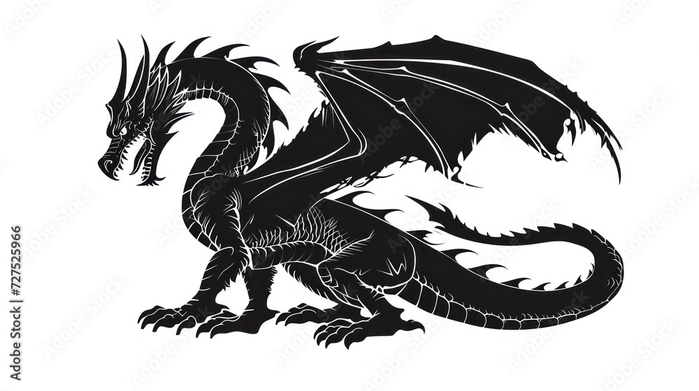 Vector illustration clipart of dragon over white background. Stock ...