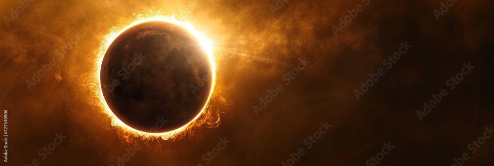solar eclipse image with the moon blocking the sun and the sky filled ...