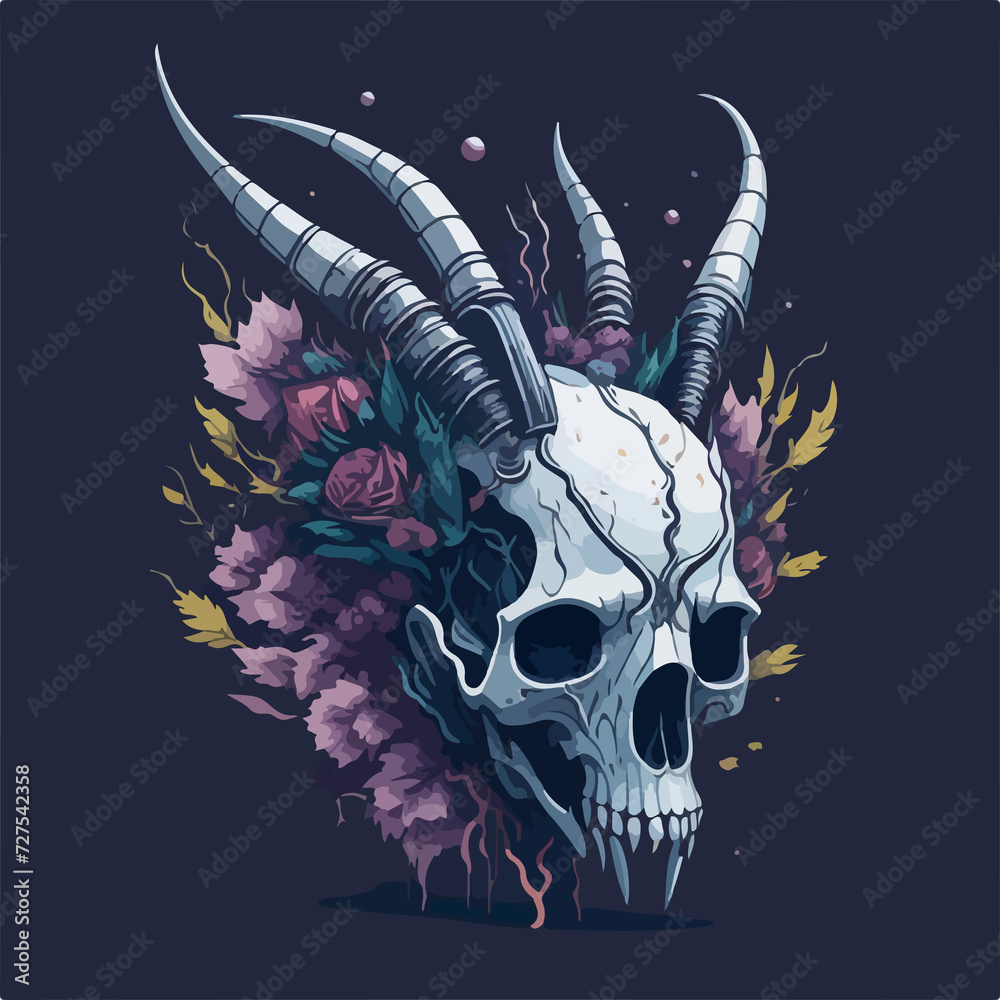 Sacrificial Enigma: The haunting silhouette of a satanic bull skull ...