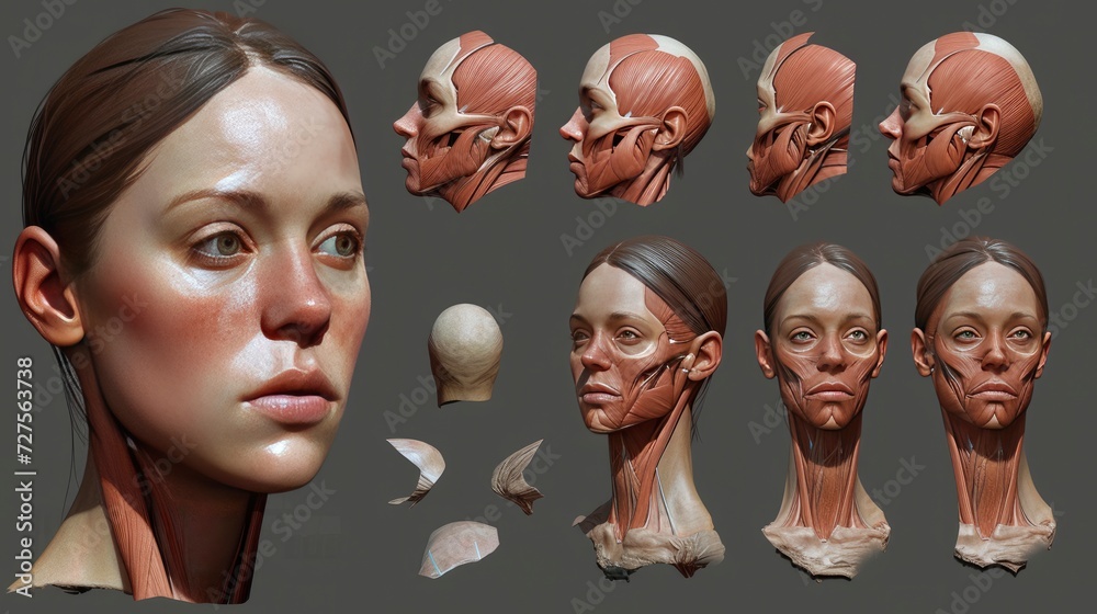 female anatomy showing the head Stock Illustration | Adobe Stock