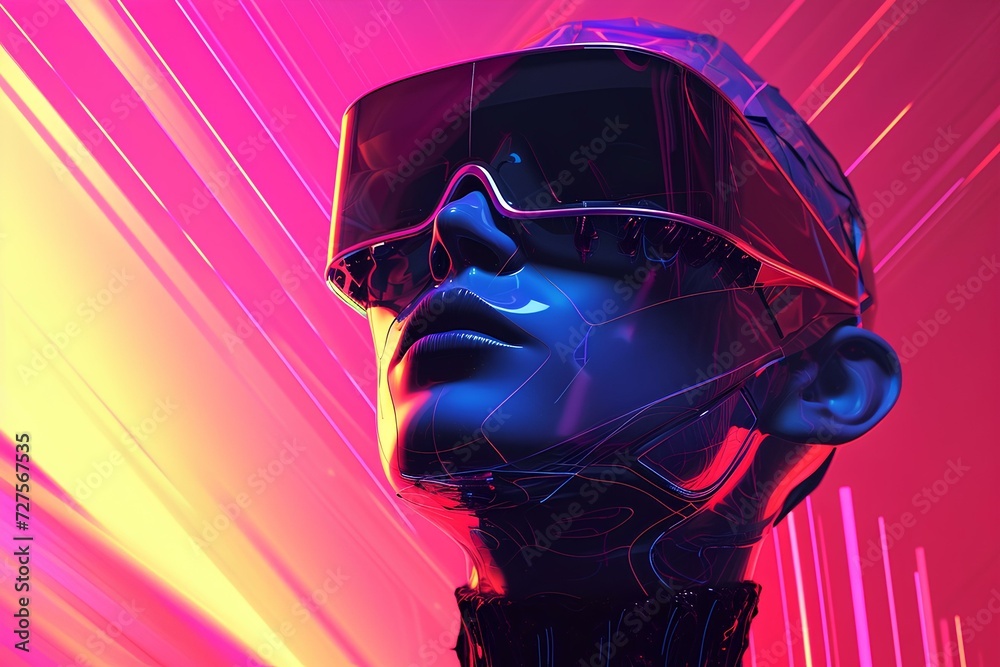 synthetic synthesis album cover, sleek digital render for the album ...