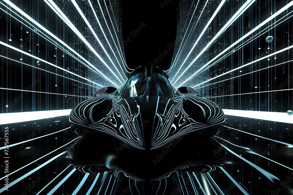 synthetic synthesis album cover, sleek digital render for the album ...
