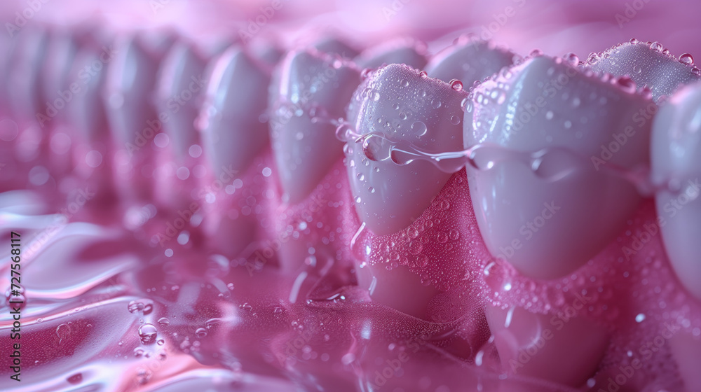 Bubble of toothpaste cleaning teeth and gums. Protect teeth, Fluorine ...