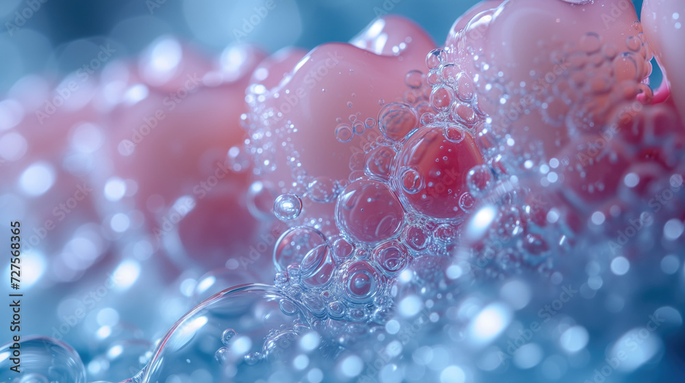 Bubble of toothpaste cleaning teeth and gums. Protect teeth, Fluorine ...