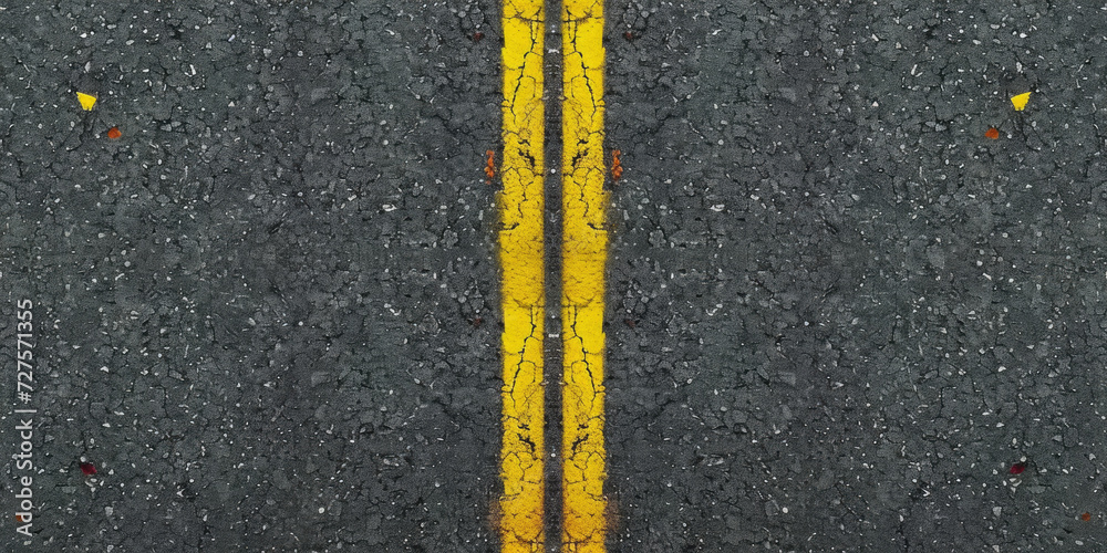 Asphalt road with Yellow road line, transportation safety concept ...