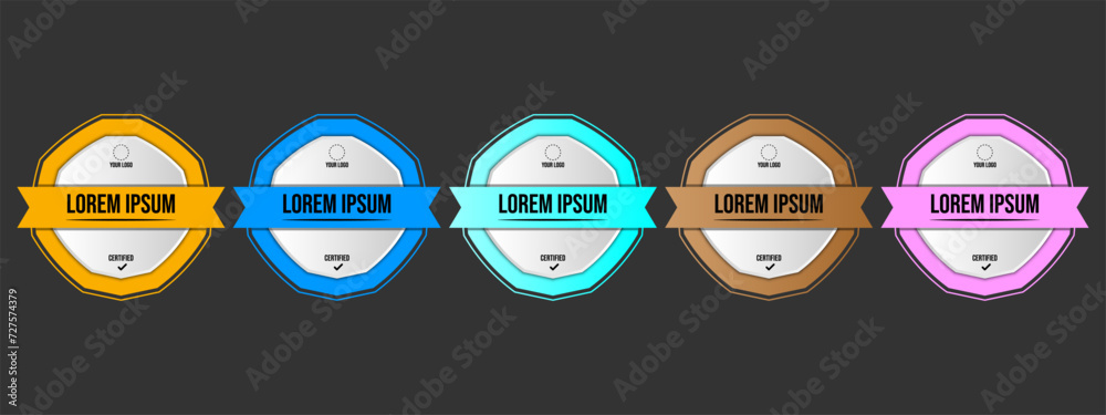 Set of company badge certificates. Luxurious certificate lights up ...