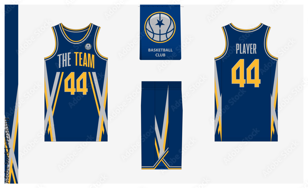 Basketball uniform mockup template design for sport club. Basketball ...