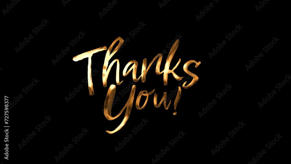 Animated thank you Luxury cinematic gold animated Thank you text in 3d ...